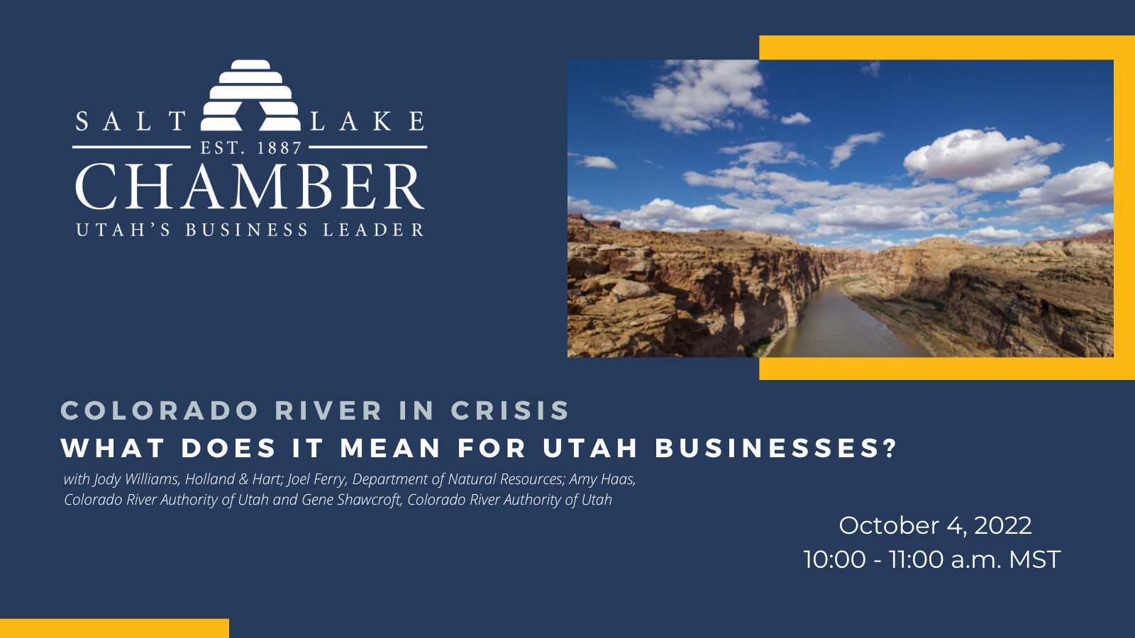 Colorado River Water Flow and Business Impact Webinar - Salt Lake Chamber